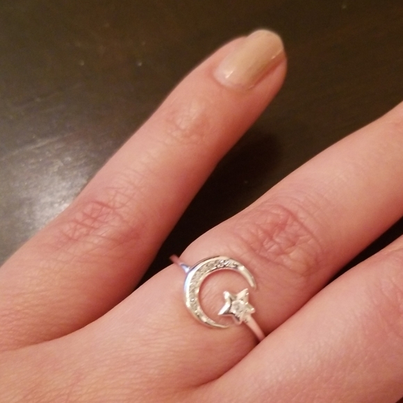 Jewelry | Designer Sterling Silver Moon Crescent Star Ring | Poshmark